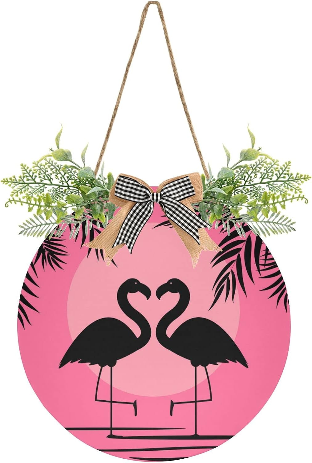 SKYSONIC Flamingo Welcome Sign for Front Door,All Seasons Welcome ...