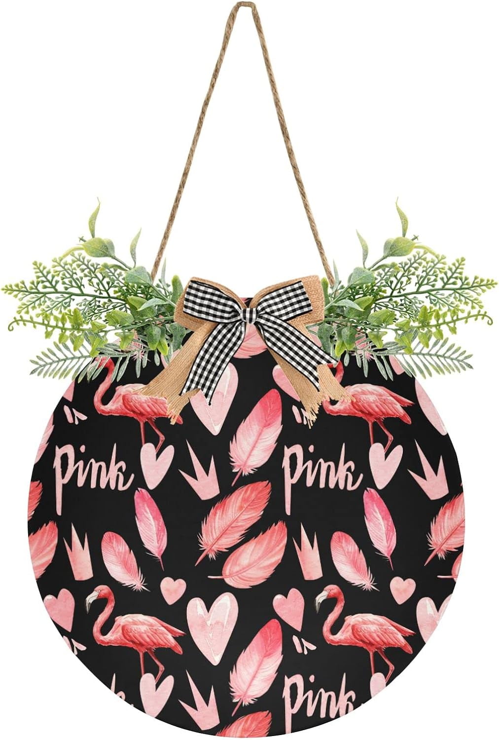 SKYSONIC Flamingo Welcome Sign for Front Door,All Seasons Welcome ...