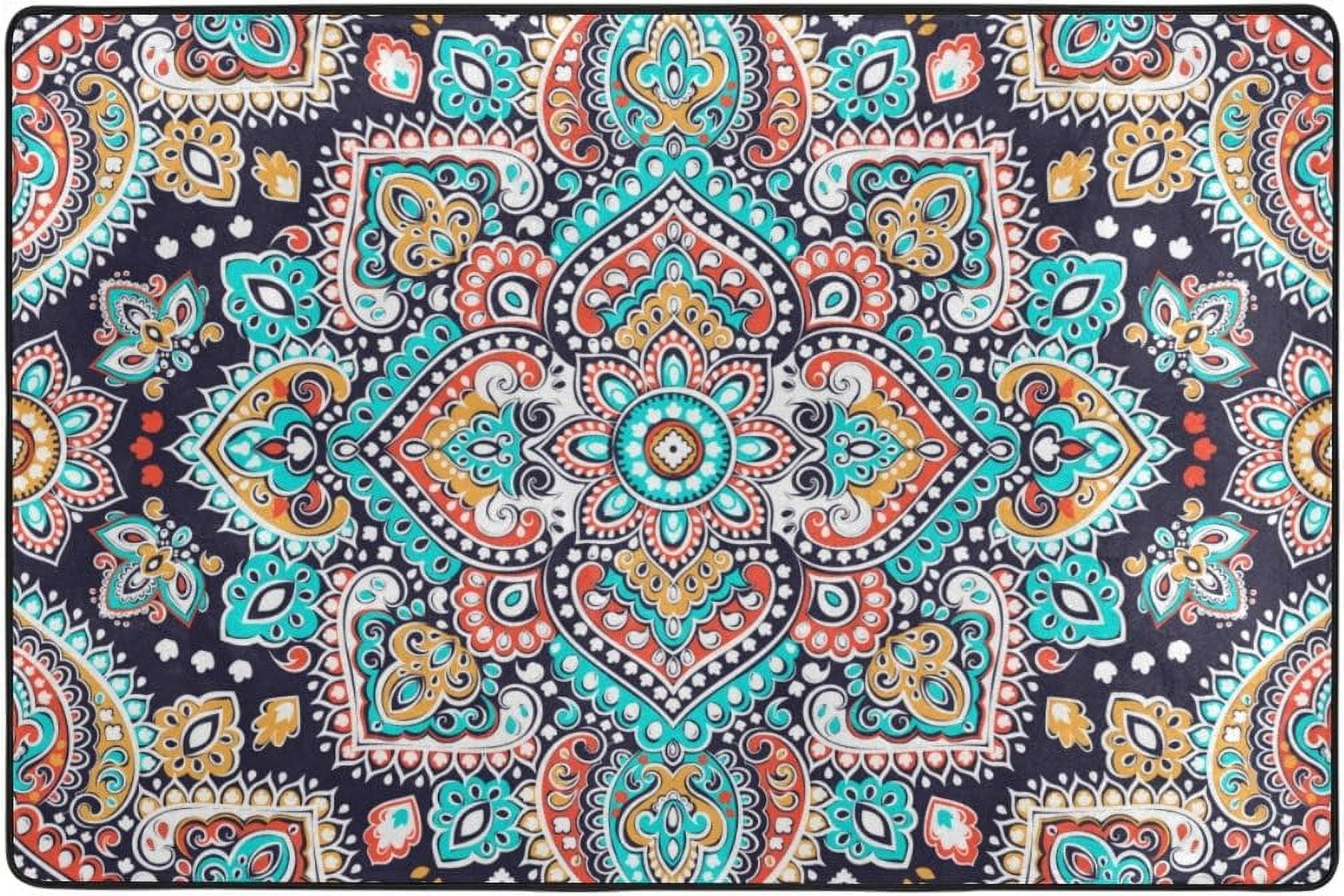 SKYSONIC Floral Paisley Area Rug Pad 24x36 Inch 100% Light Weight ...