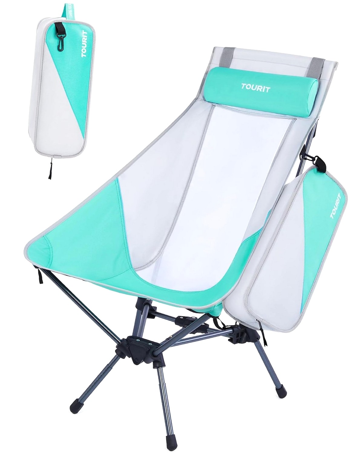 SKYSONIC Folding Camping Chair with Back , Stable Chair for Beach ...
