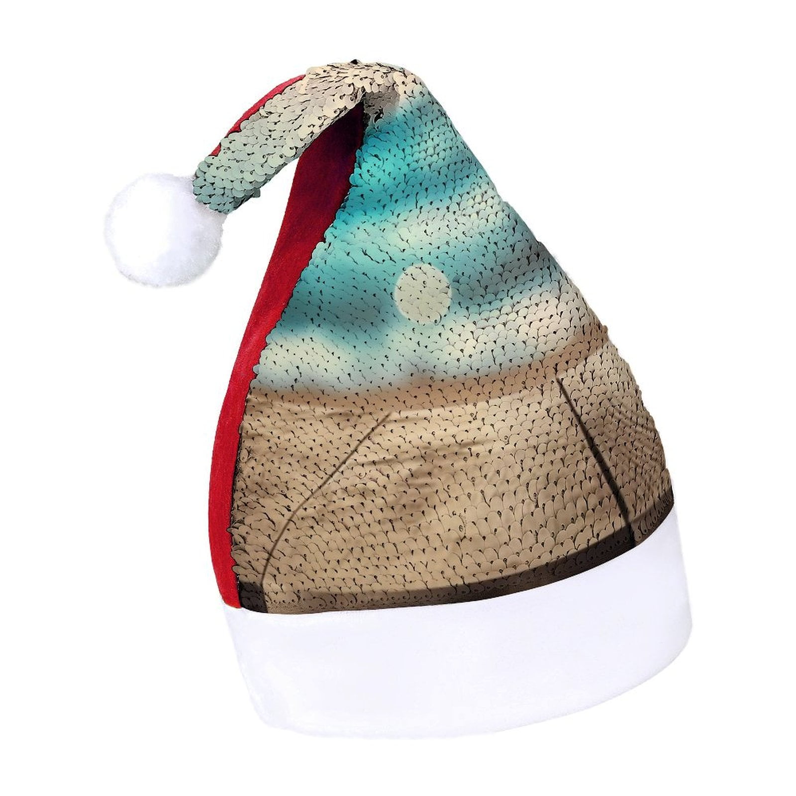 SKYSONIC Fun Sequin Christmas Hat, Table Top View Blurred Seascape ...