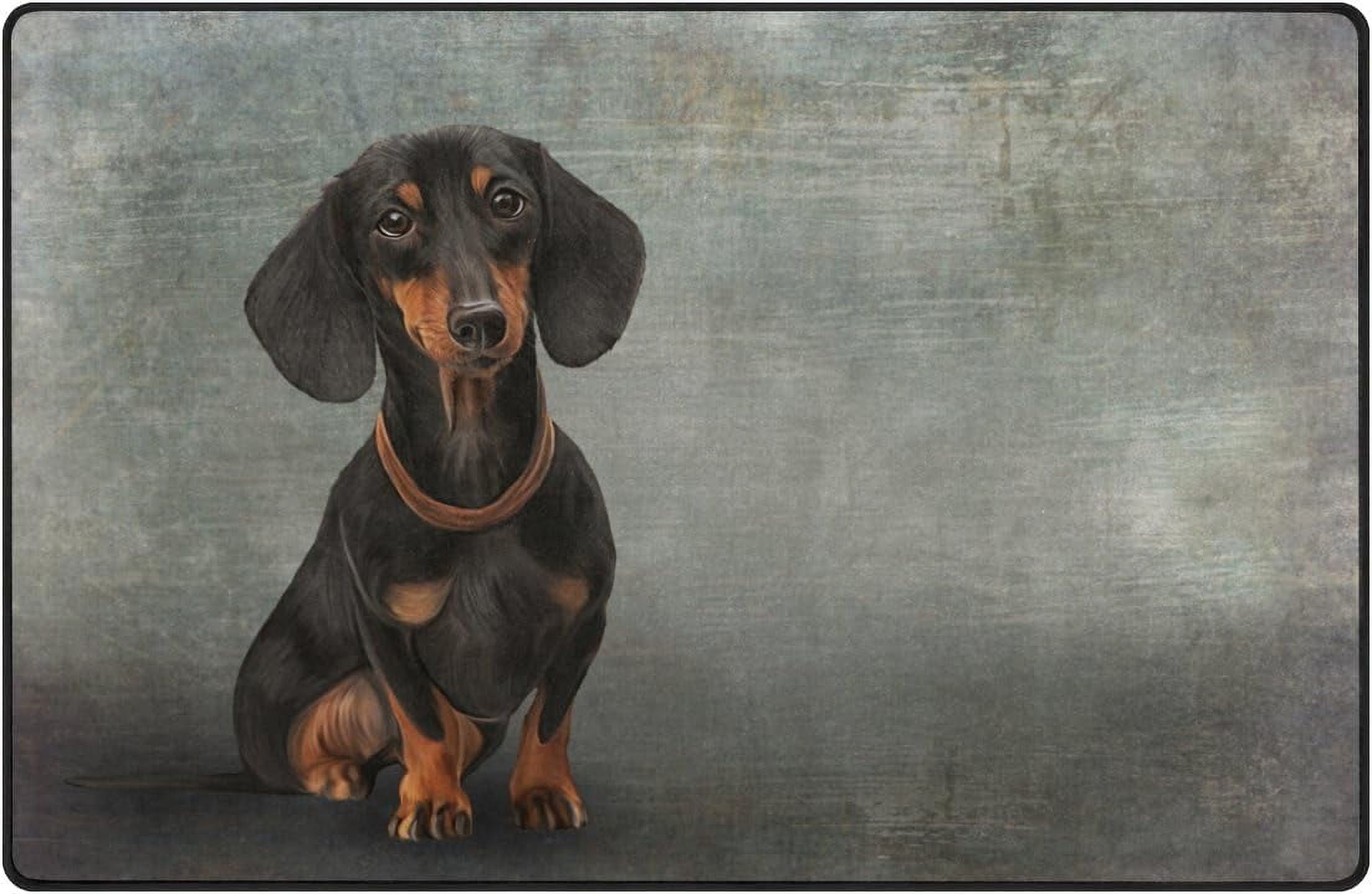 SKYSONIC Funny Dog Breed Dachshund Area Rug Pad 60x39 inch, 100% Light ...