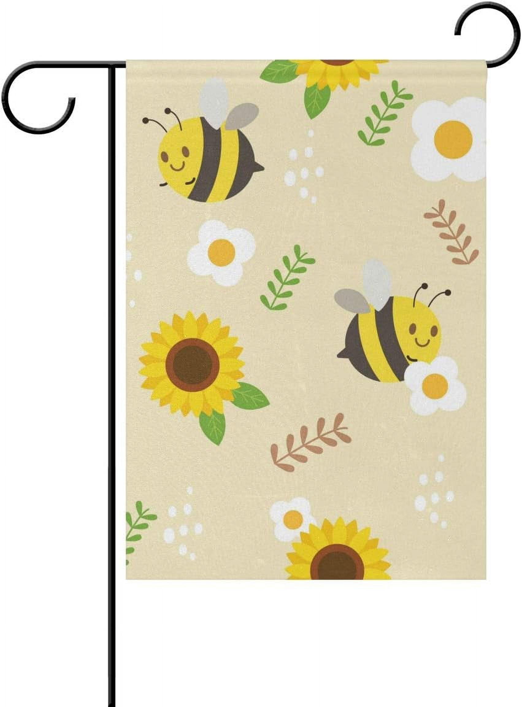 SKYSONIC Garden Flag Bee and Sunflower Double-Sided Printed House ...