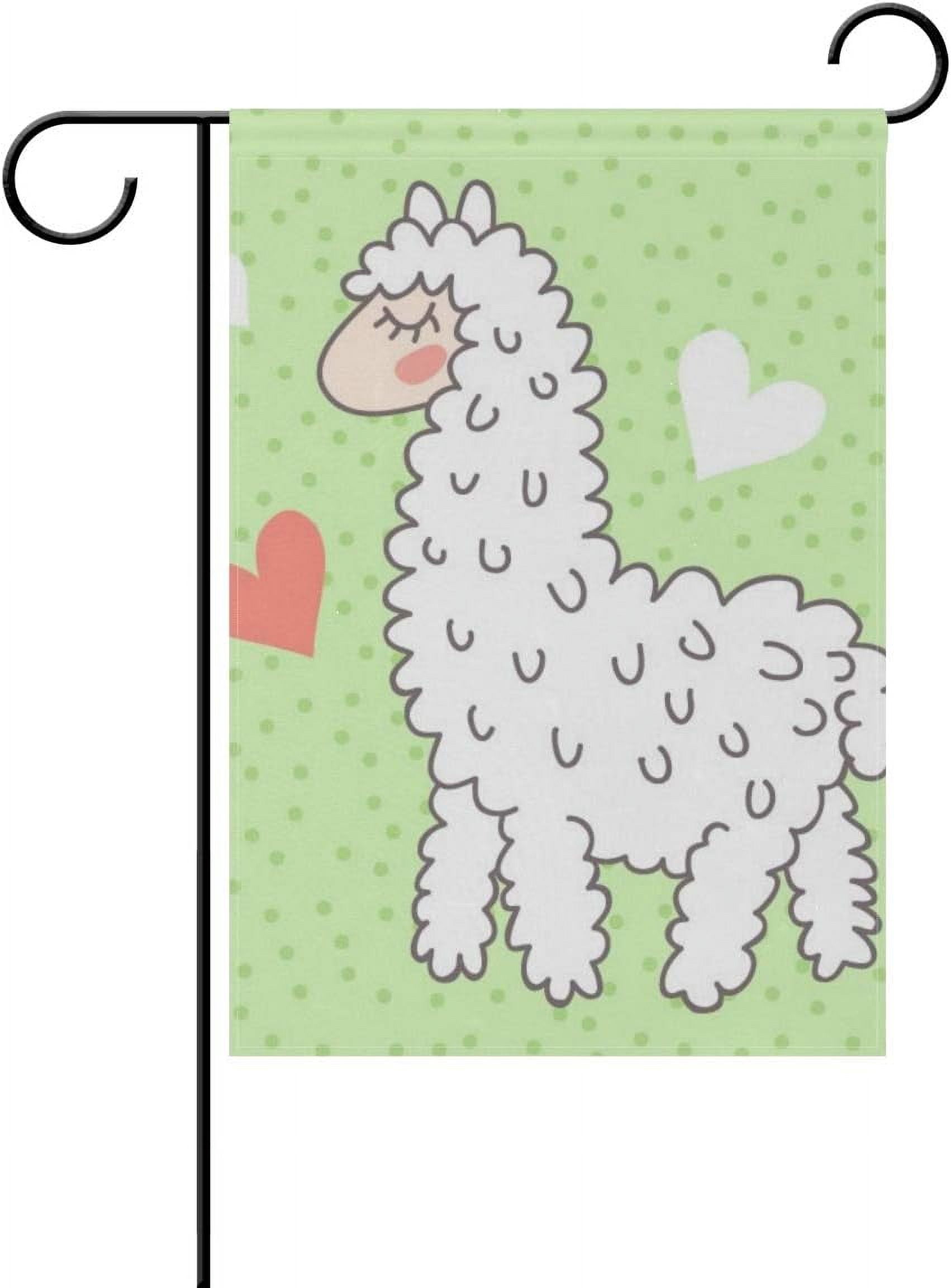 SKYSONIC Garden Flag Cute Cartoon Llama Alpaca Double-Sided Printed ...