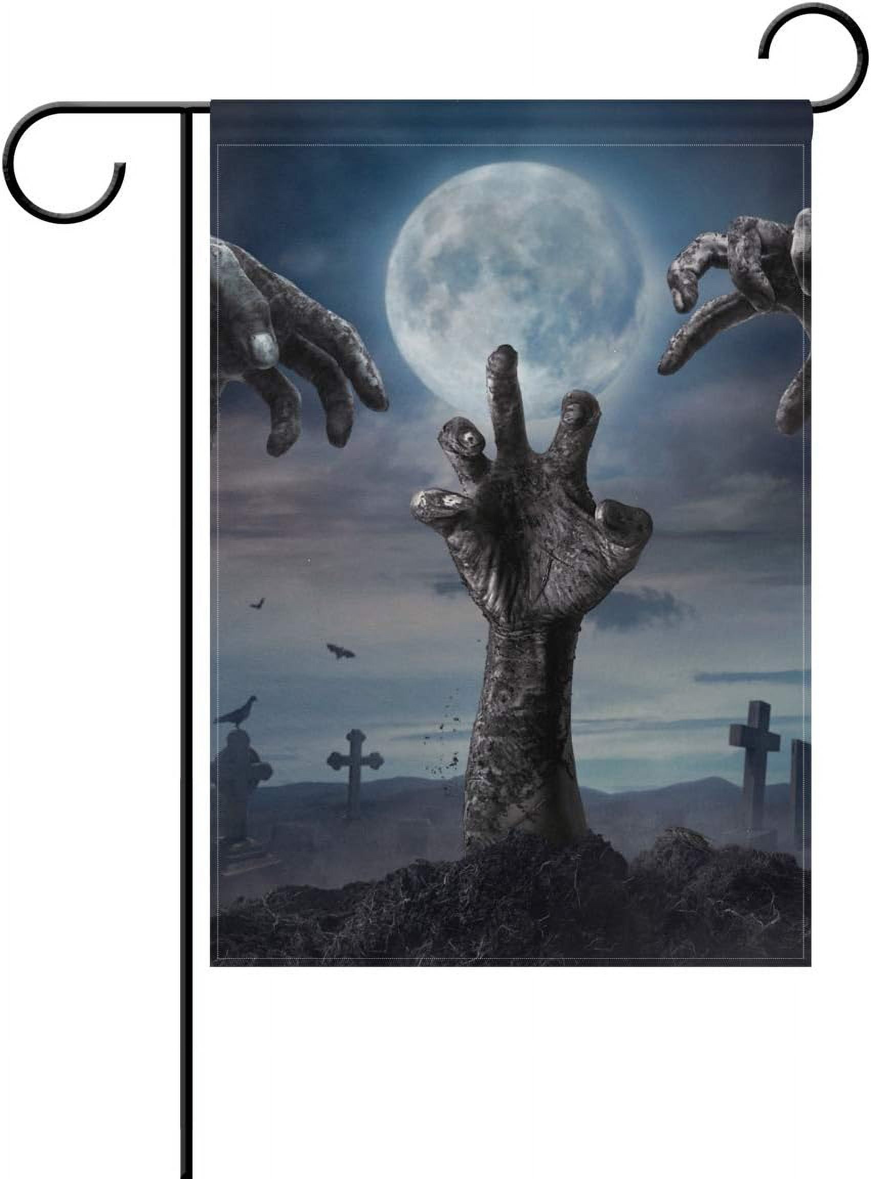 SKYSONIC Garden Flag Zombie Hands Rising Double-Sided Printed Garden ...