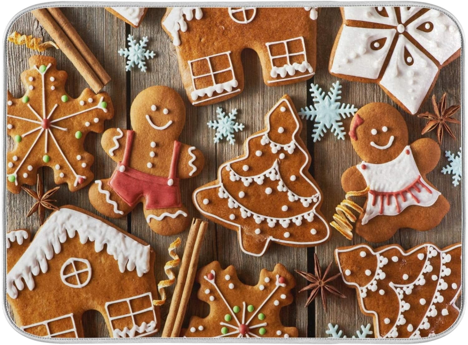 SKYSONIC Gingerbread Man Cookies Snowflake And Christmas Trees Dish ...