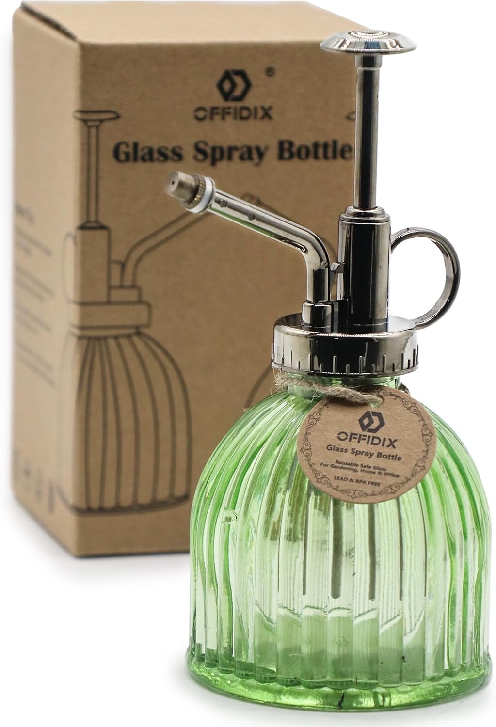 SKYSONIC Glass Plant Mister, 6.3 Inches Tall Vintage Style Spritzer ...