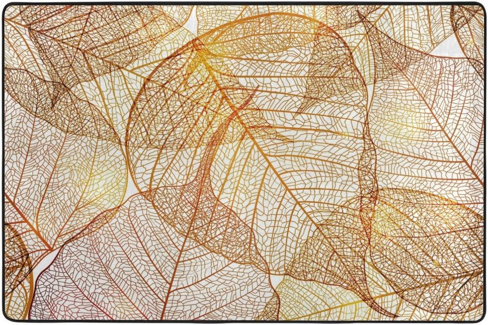 SKYSONIC Gold Leaf Autumn Area Rug Pad 24x36 Inch 100% Light Weight ...