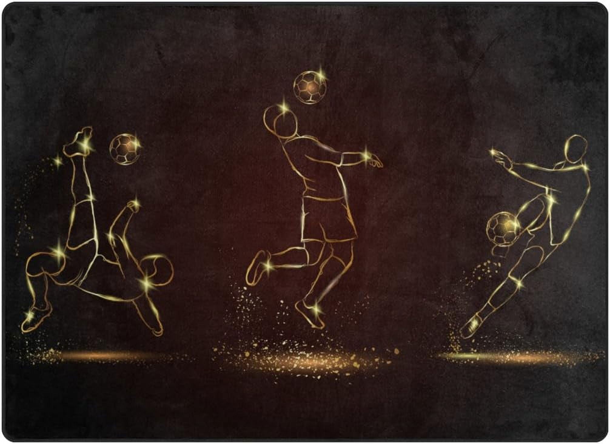 SKYSONIC Golden Football Player Area Rug Pad - 80x58 inch - 100% Light ...