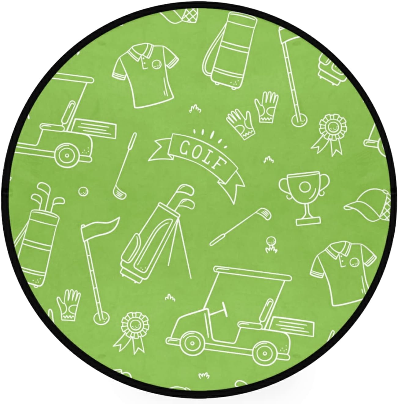 SKYSONIC Golf Pattern Round Area Rug Chair Couch Cover Area Rug for ...