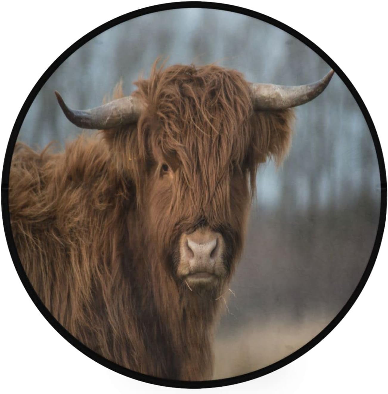 SKYSONIC Goofy Scottish HighlanderRound Area Rug Chair Couch Cover Area ...
