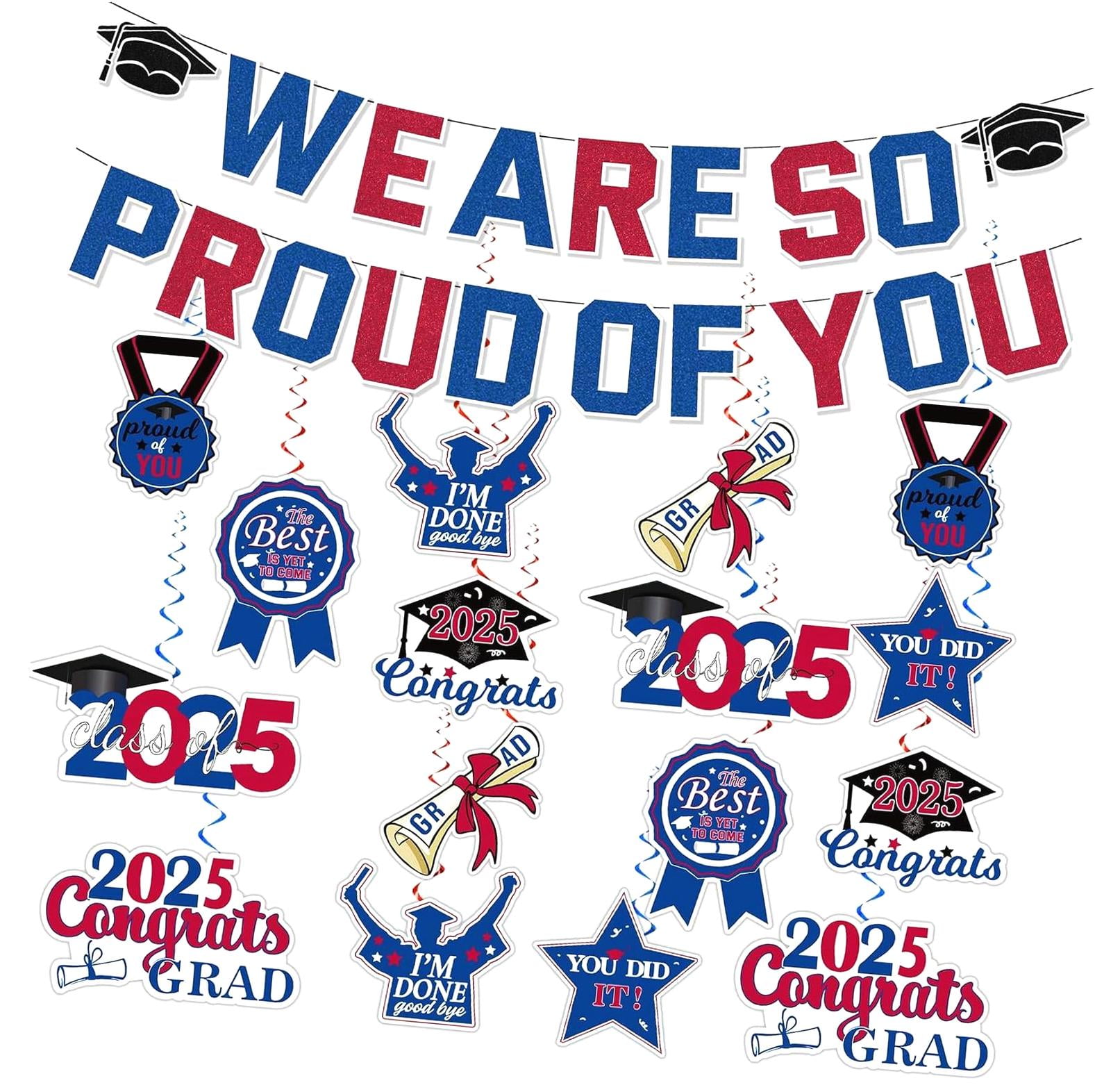 SKYSONIC Graduation Party Decor 2025, Proud of You Graduation Banner ...