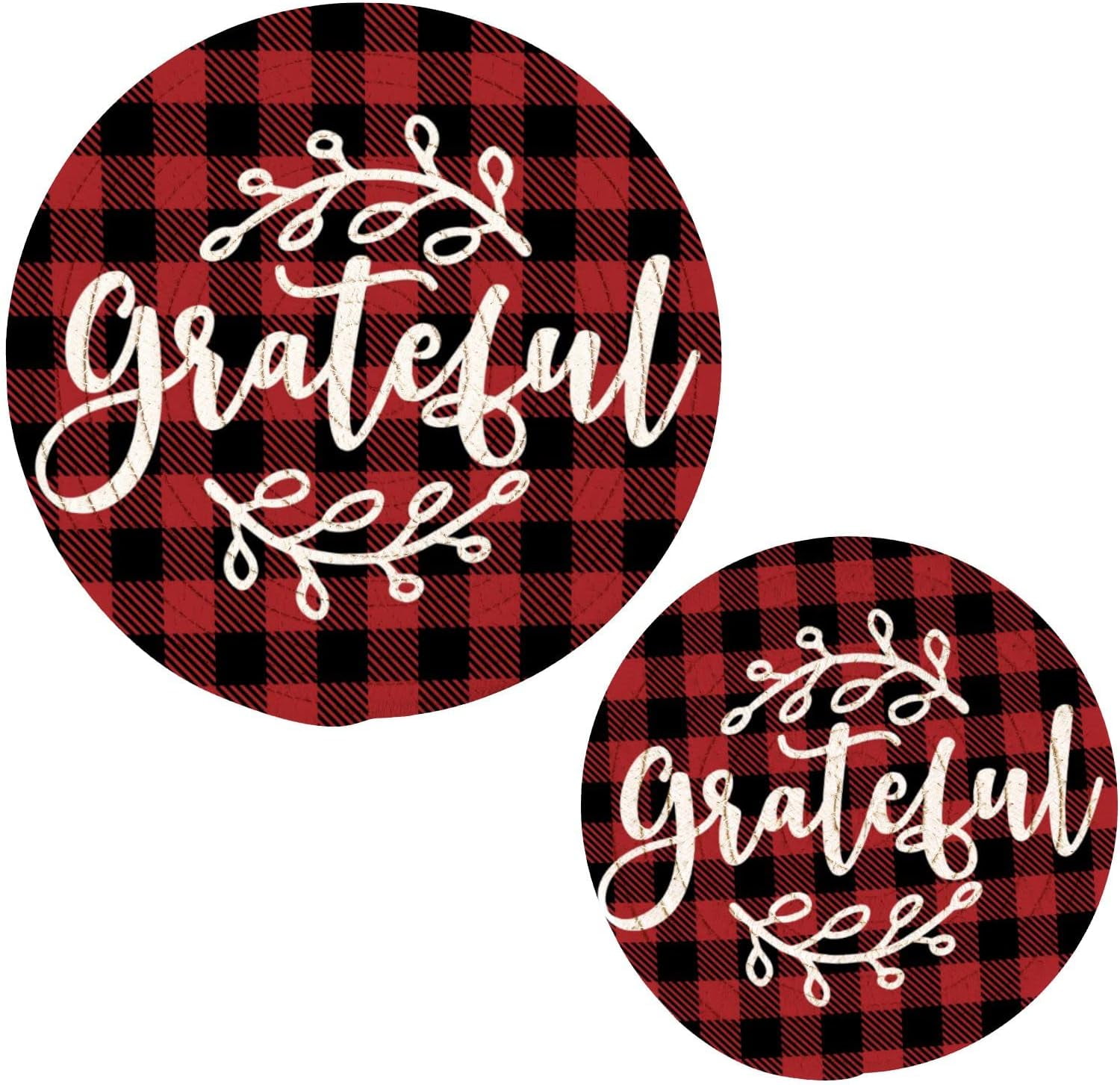 SKYSONIC Grateful Buffalo Check Trivet Pot Holder Set of Potholders for ...