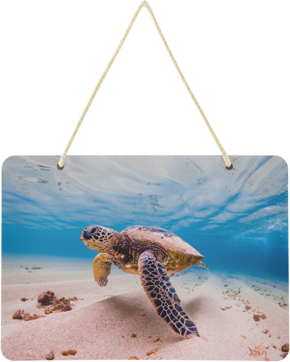 SKYSONIC Green Sea Turtle Welcome Sign Front Door Decor Wall Hanging ...