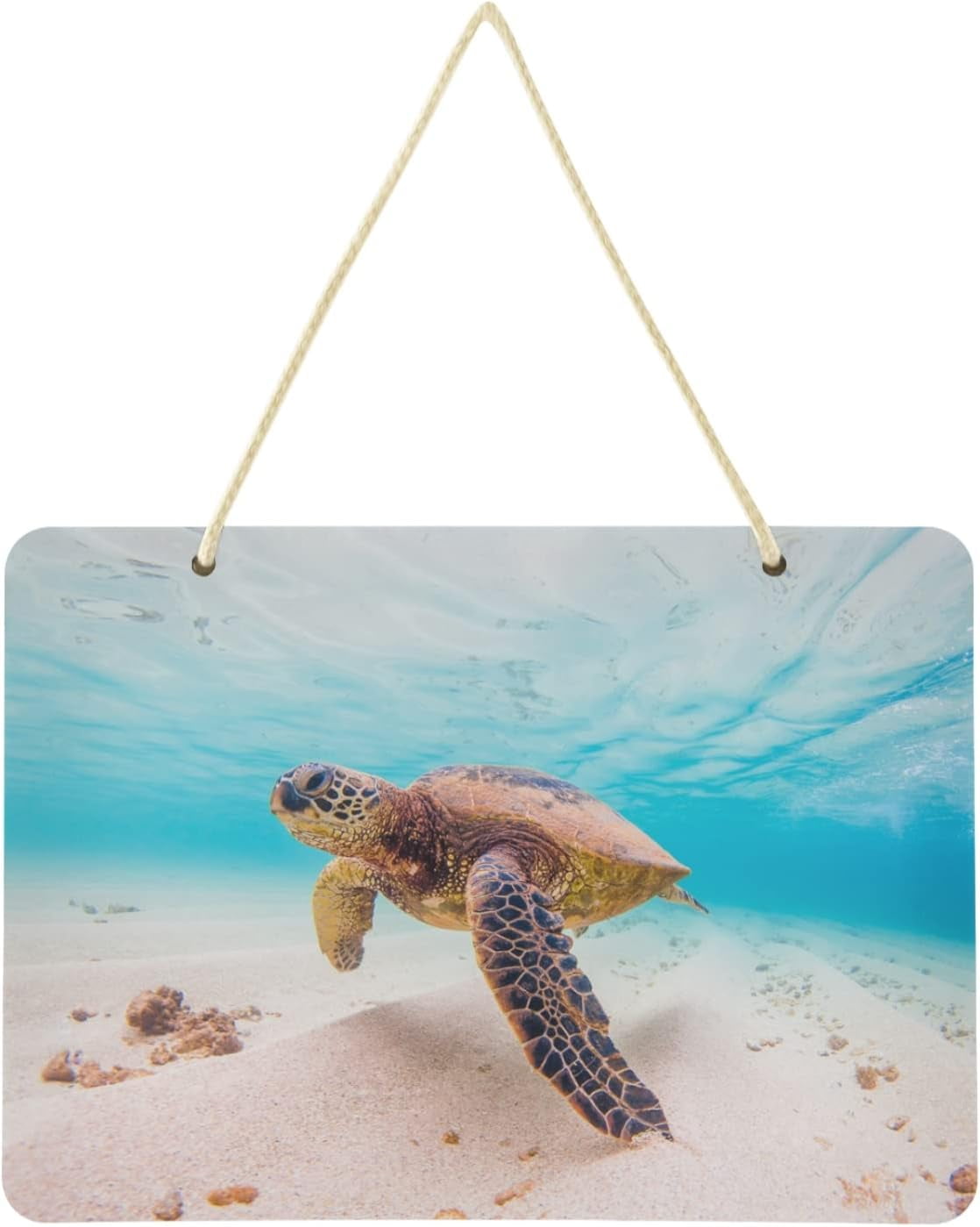 SKYSONIC Green Sea Turtle Welcome Sign Front Door Decor Wall Hanging ...