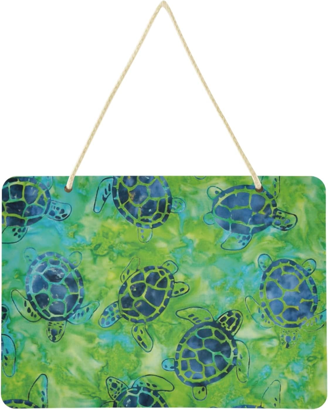 SKYSONIC Green Sea Turtle Welcome Sign Front Door Decor Wall Hanging ...