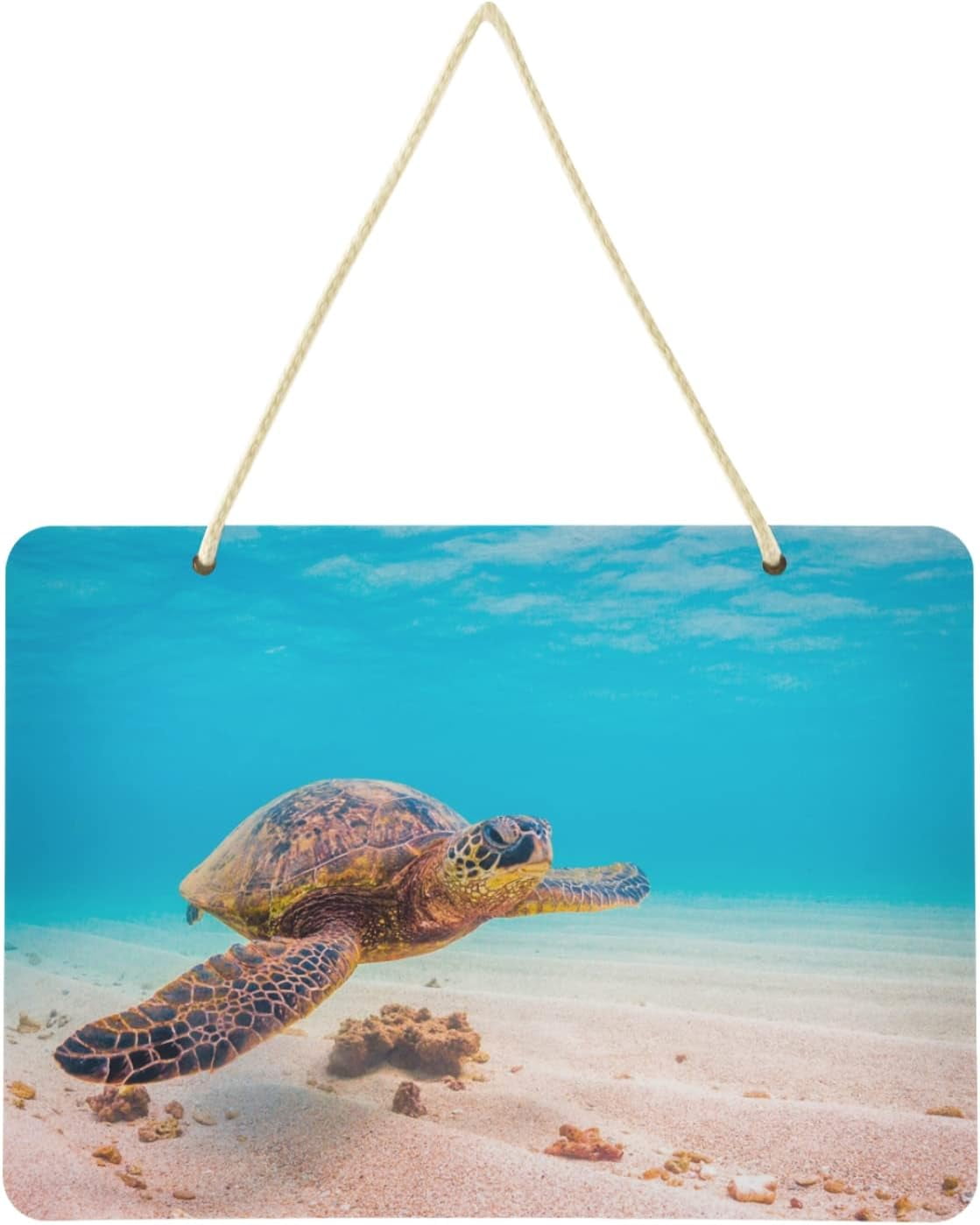 SKYSONIC Green Sea Turtle Welcome Sign Front Door Decor Wall Hanging ...