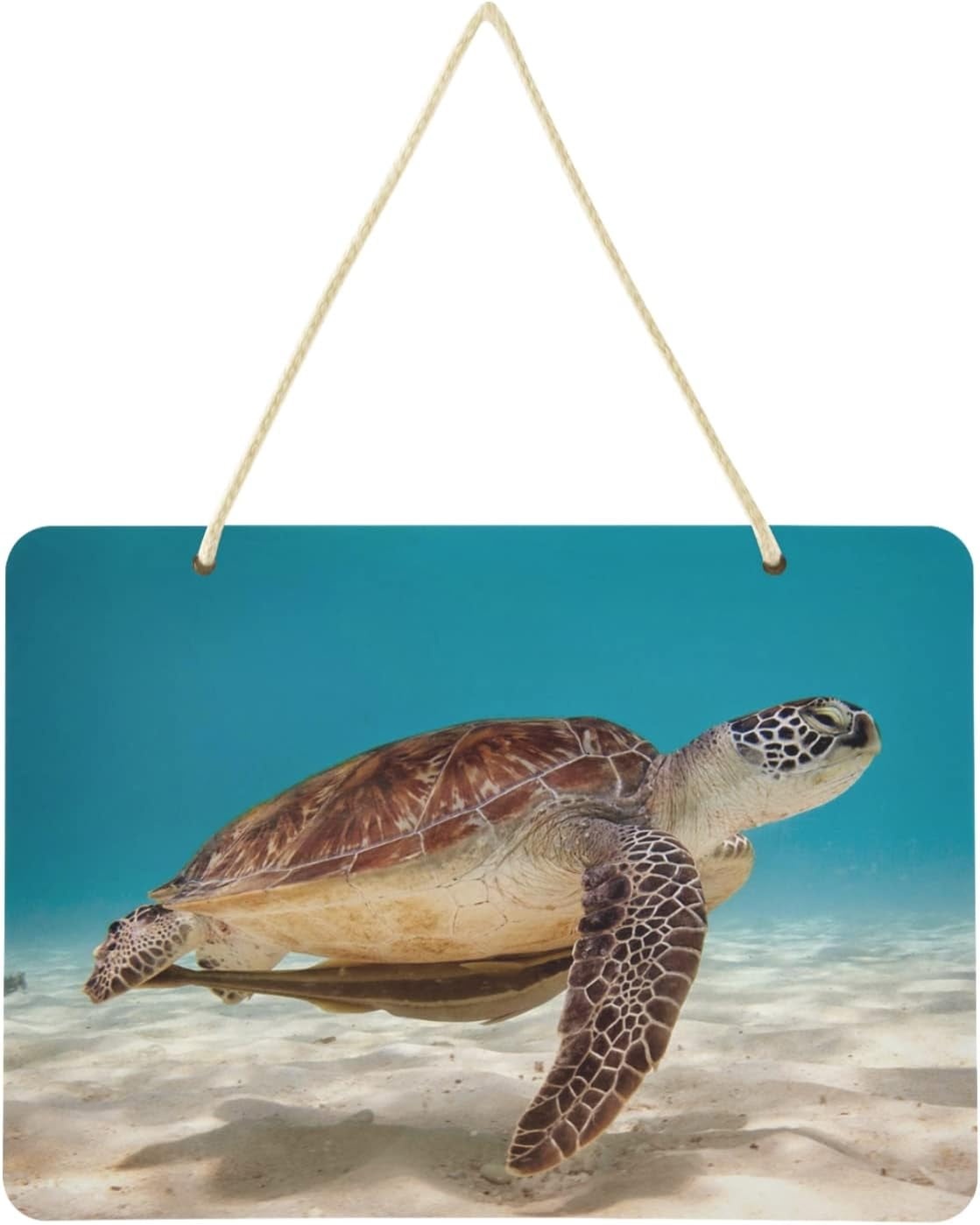 SKYSONIC Green Sea Turtle Welcome Sign Front Door Decor Wall Hanging ...