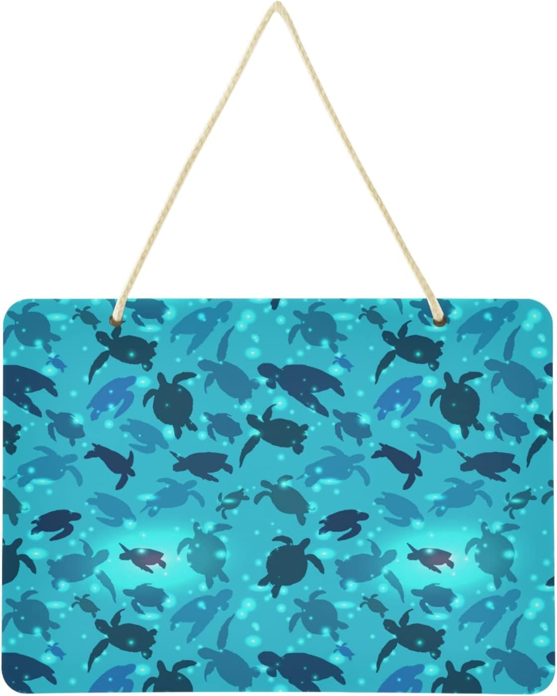 SKYSONIC Green Sea Turtle Welcome Sign Front Door Decor Wall Hanging ...