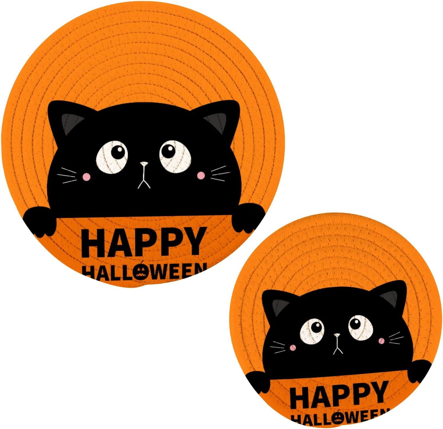 SKYSONIC Halloween Cat Pot Holders Set Trivet Cartoon Animal Hot Pads ...