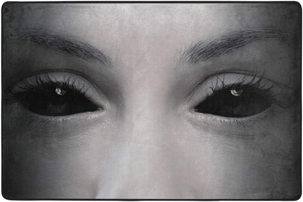 SKYSONIC Halloween Evil Female Eyes Area Rug Carpet for Living Room ...