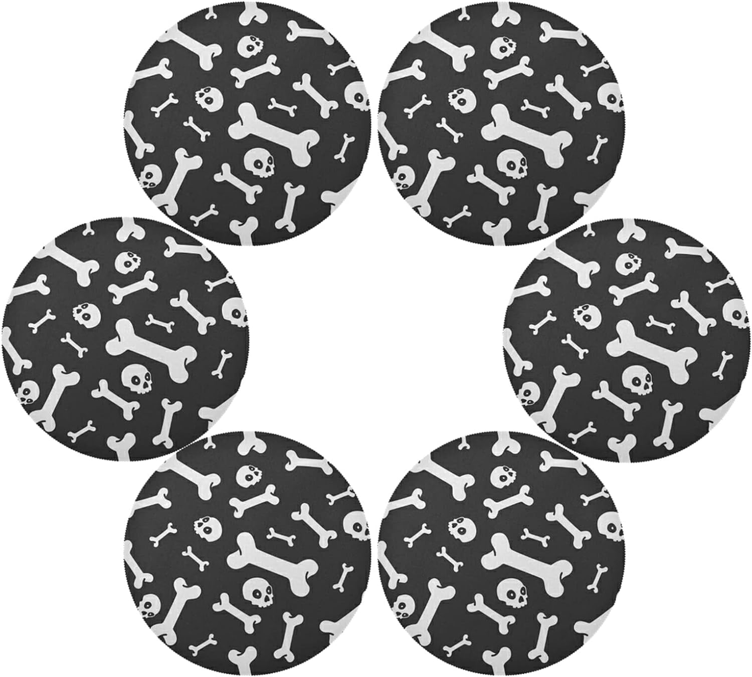 SKYSONIC Halloween Ghost Round Placemats for Dining Table Non-Slip Heat ...