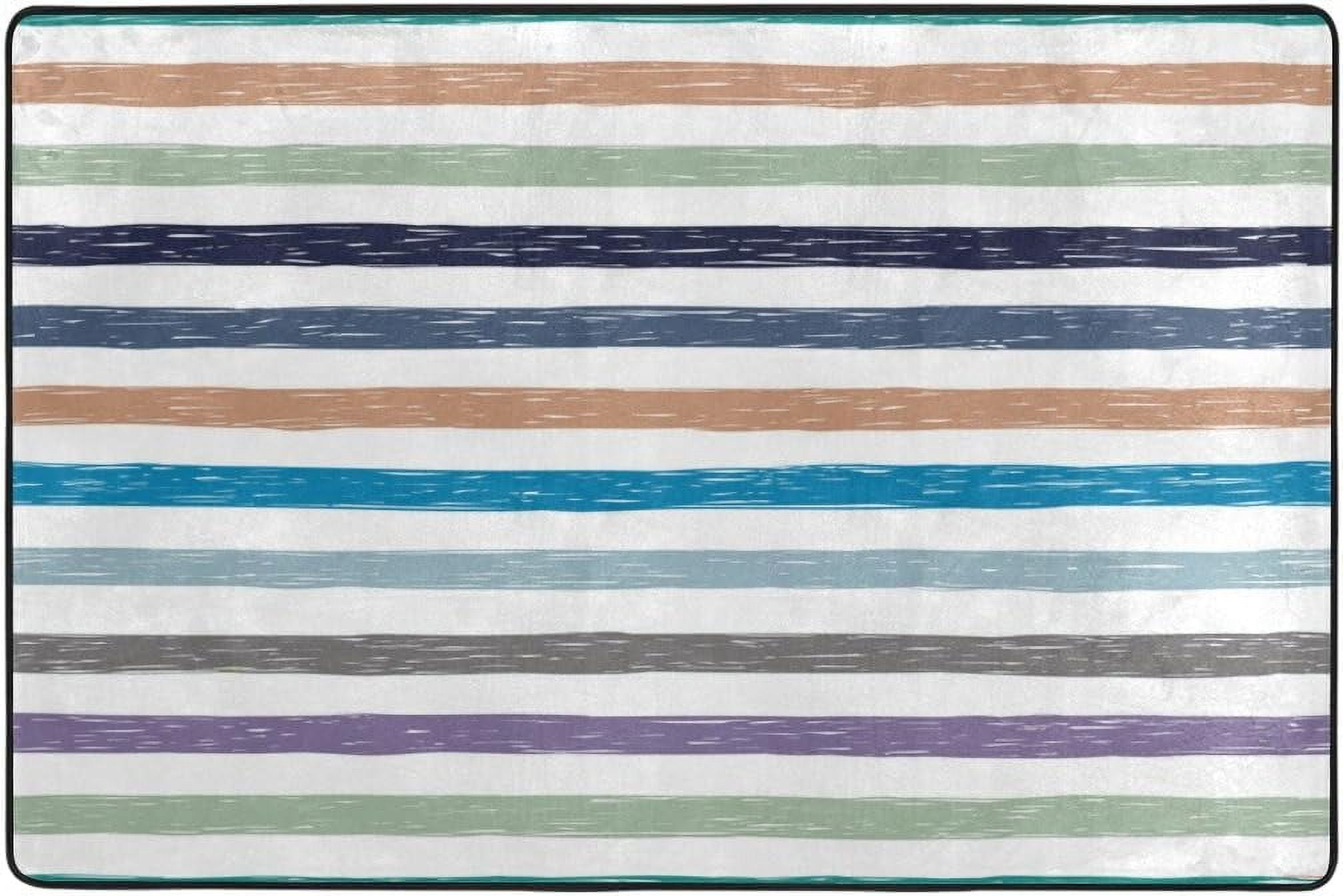 SKYSONIC Hand Drawn Lines Area Rug Pad - 72x48 inch - 100% Light Weight ...