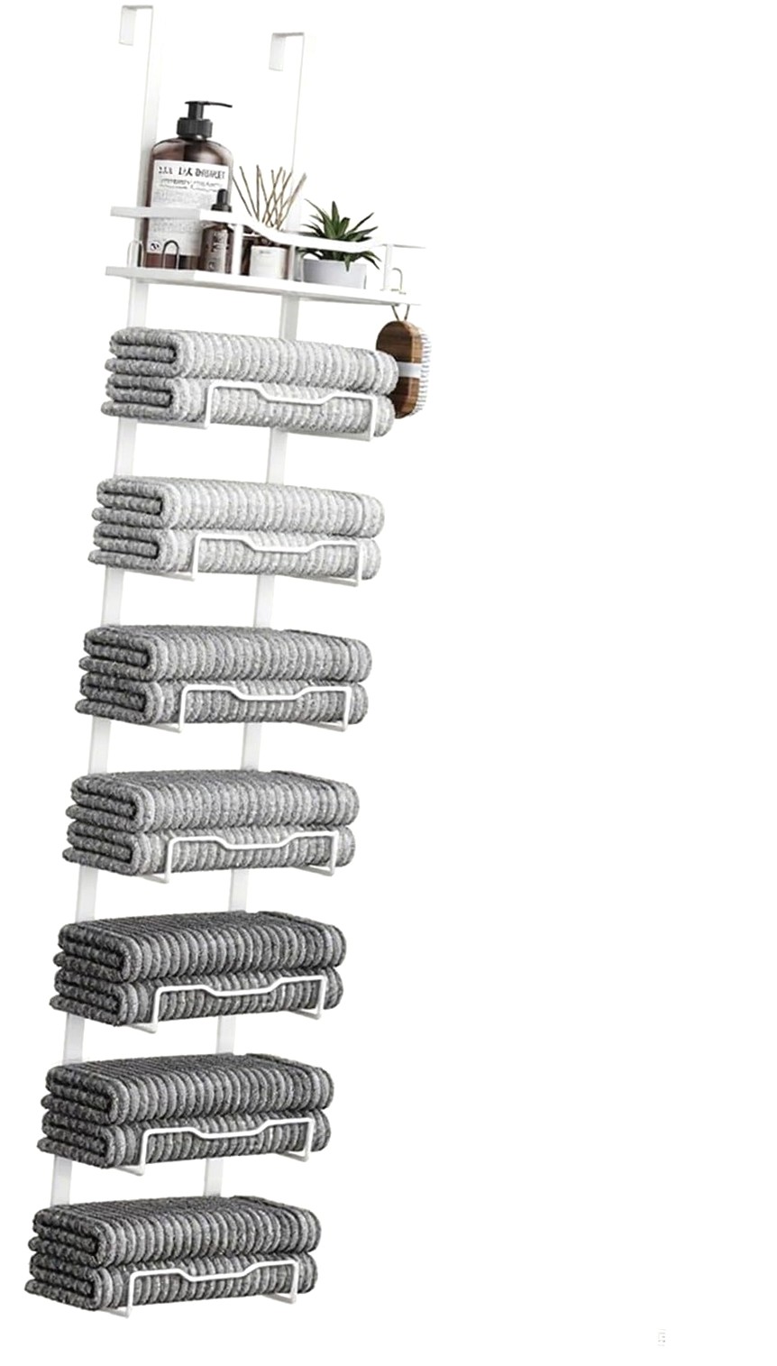SKYSONIC Hanging Racks for Bathroom No Drill Over The Door 8-Tier ...