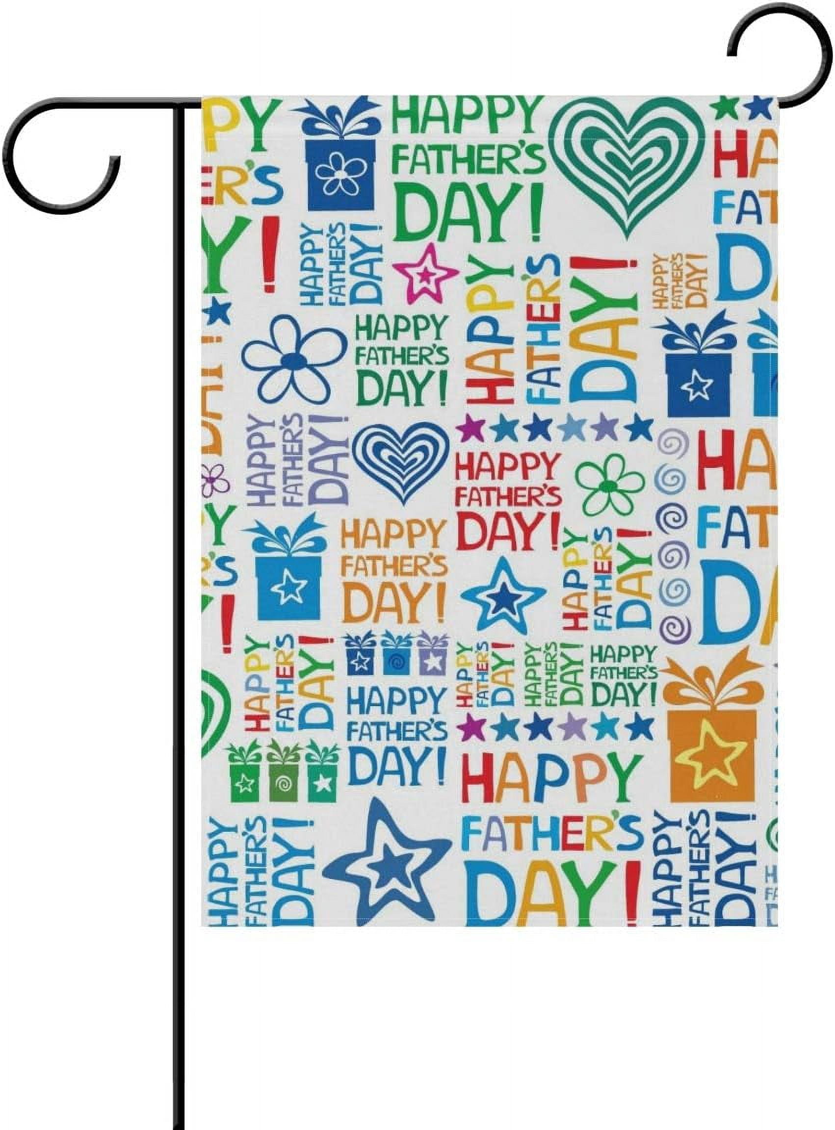 SKYSONIC Happy Father Day On White Double-Sided Printed Garden House ...