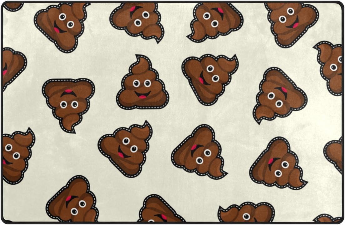 SKYSONIC Happy Poop Icon Area Rug Pad - 31 x 20 inch - 100% Light ...