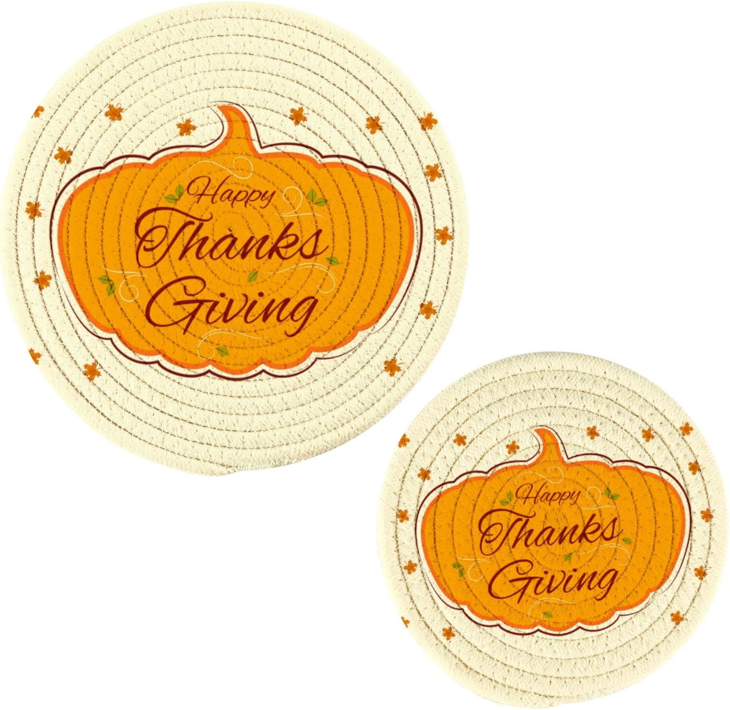 SKYSONIC Happy Thanksgiving Quote Pot Holders Trivets, 2 Pcs Heat ...