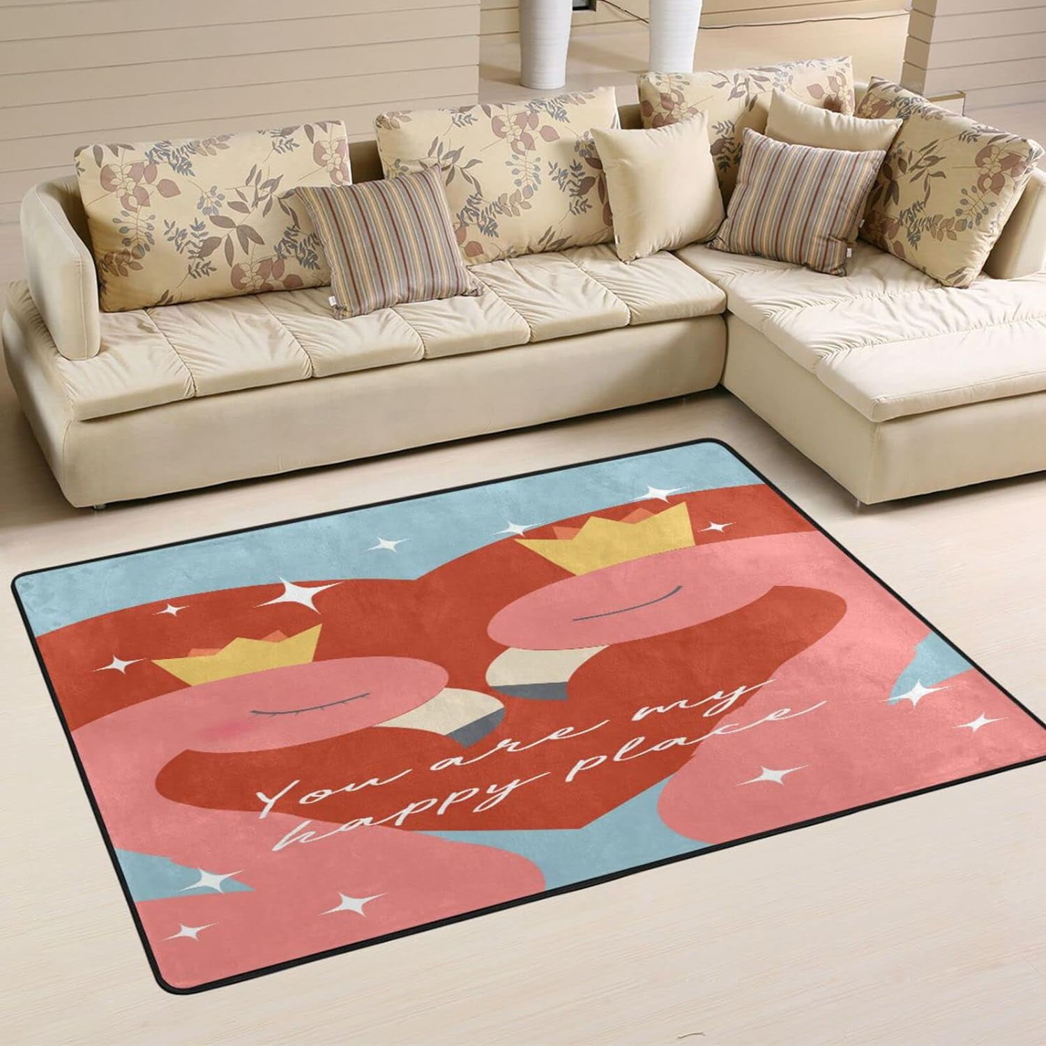 SKYSONIC Happy Valentine Couple Flamingo Romance Quote Background ...