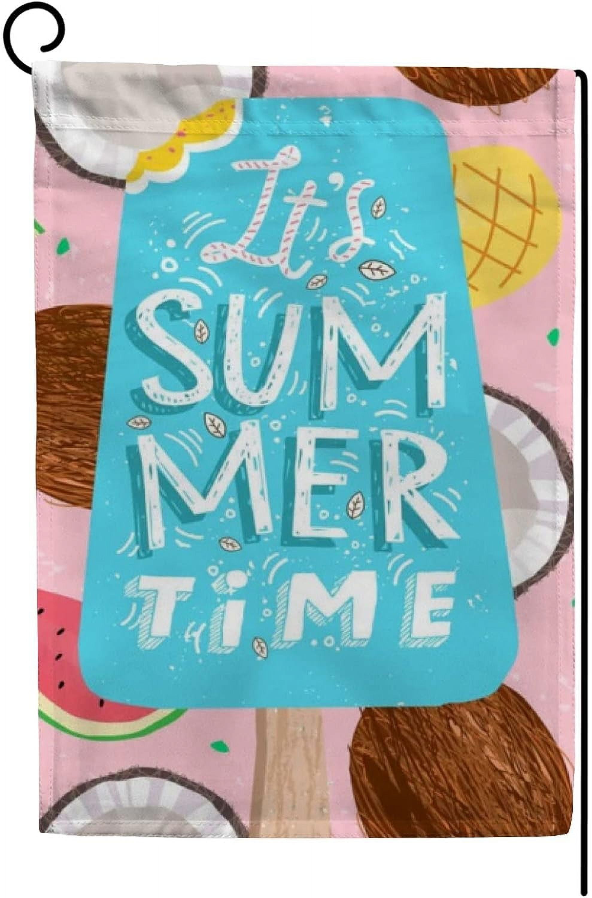 SKYSONIC Hello Summer Ice Cream Tropical Fruits Double-Sided Printed ...