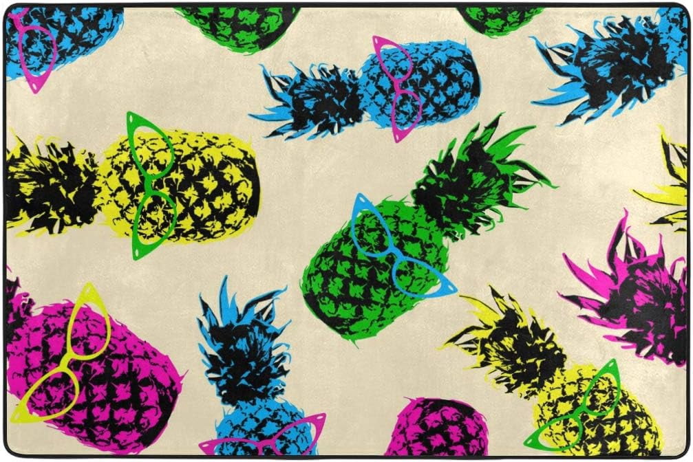 SKYSONIC Hipster Style Pineapple Fruit Area Rug Carpet for Living Room ...