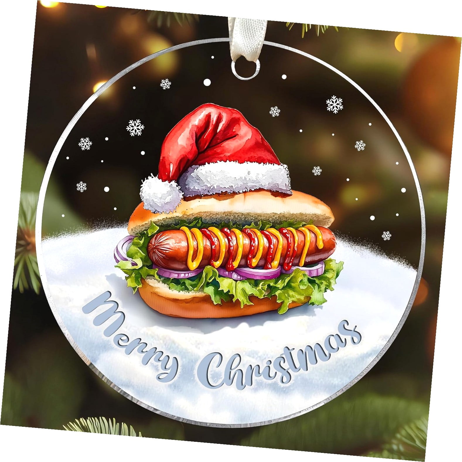 SKYSONIC Hot Food Ornaments for Christmas Tree, Culinary Themed Acrylic ...