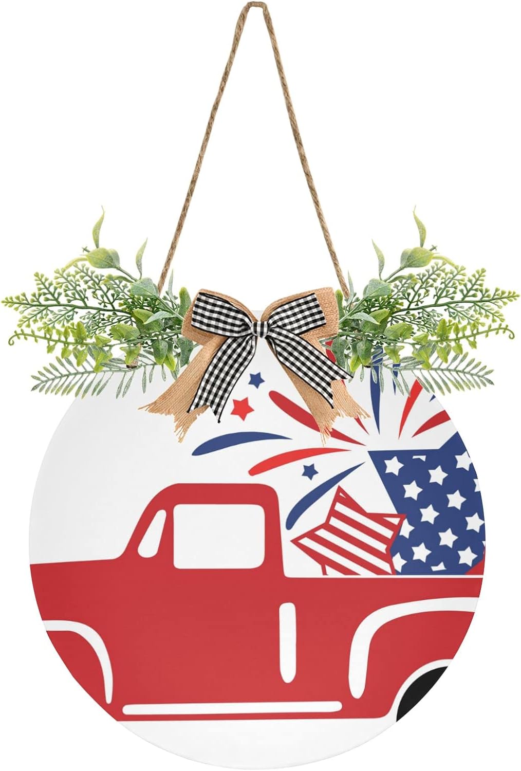 SKYSONIC Independence Day Welcome Sign for Front Door,All Seasons ...