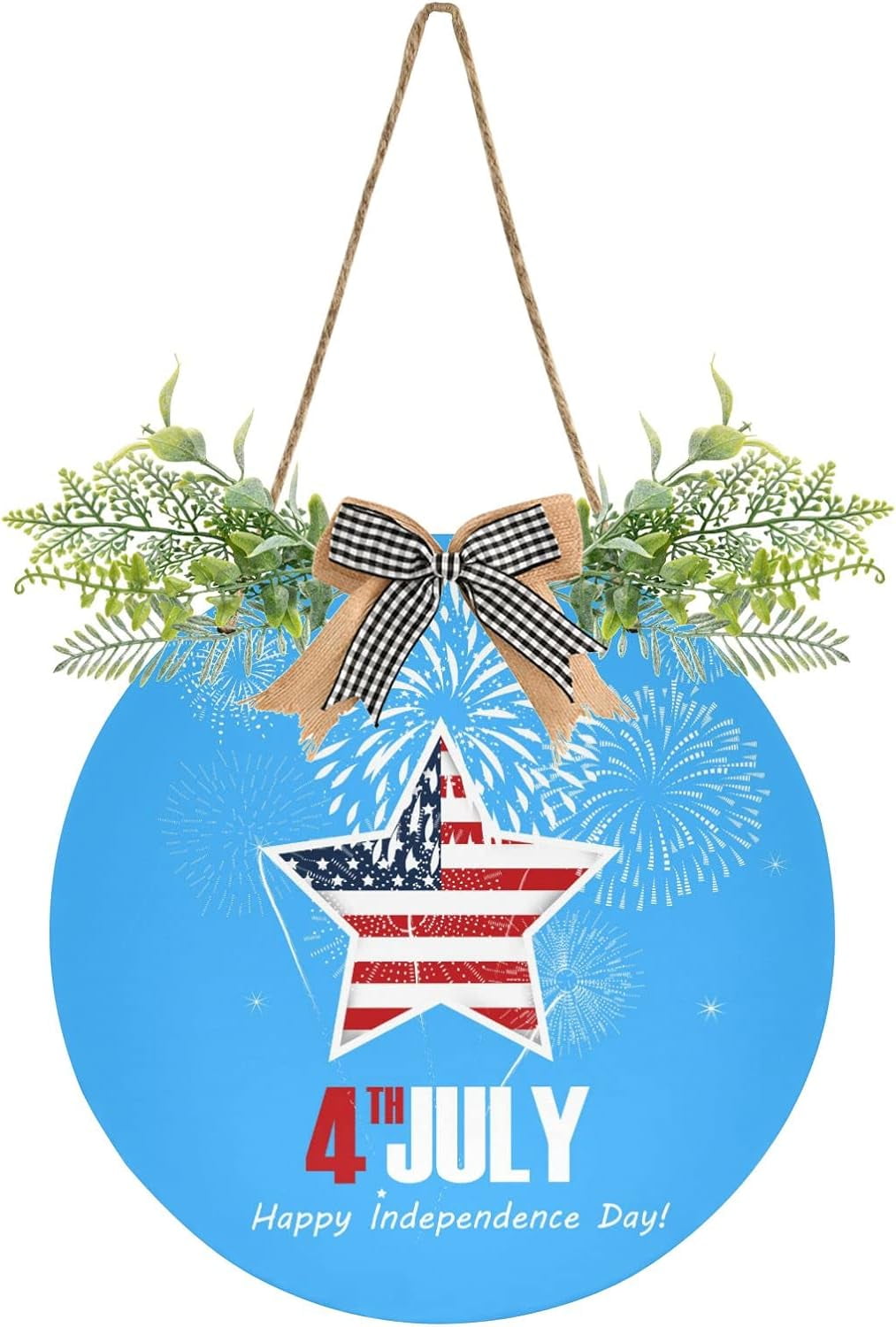 SKYSONIC Independence Day Welcome Sign for Front Door,All Seasons ...