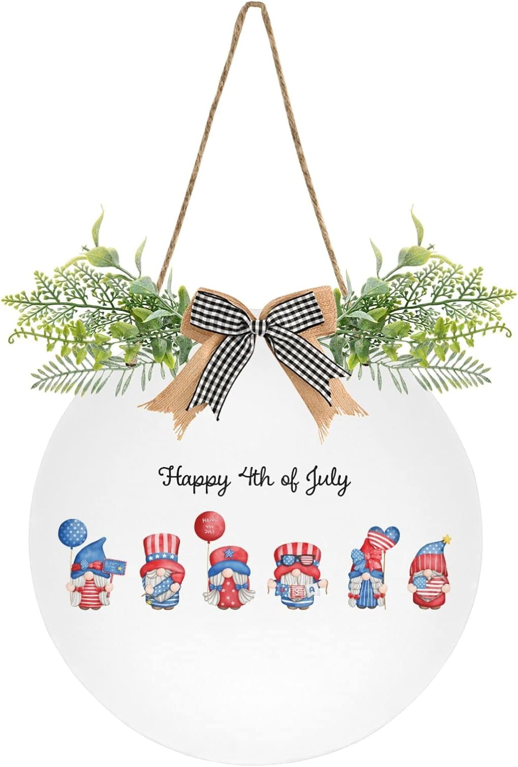 SKYSONIC Independence Day Welcome Sign for Front Door,All Seasons ...