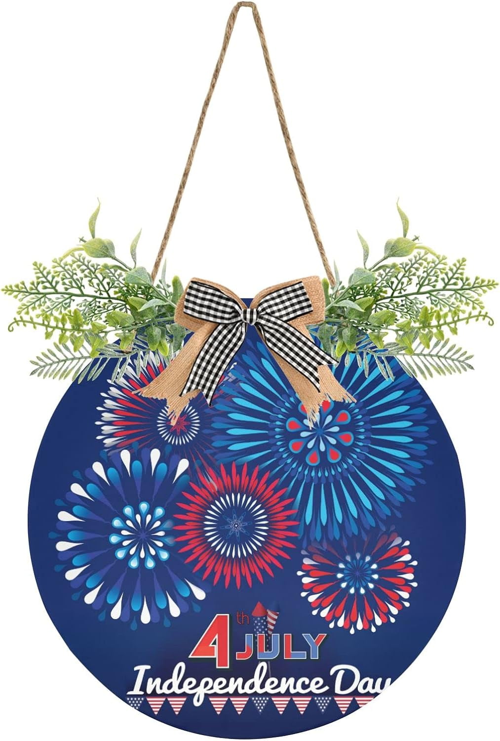 SKYSONIC Independence Day Welcome Sign for Front Door,All Seasons ...