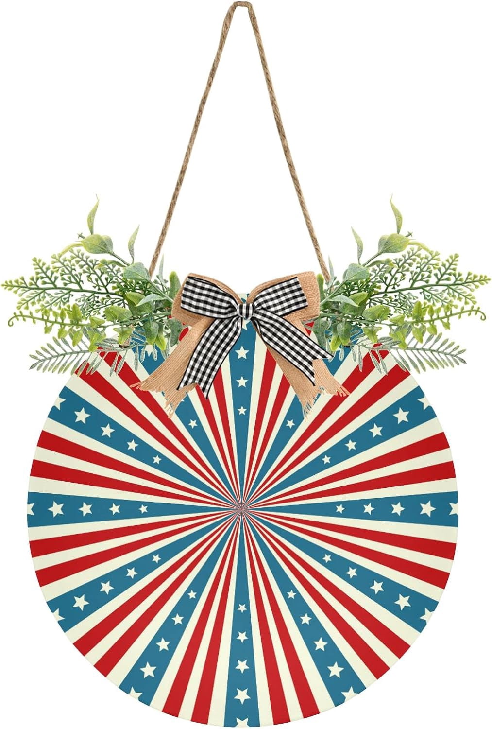 SKYSONIC Independence Day Welcome Sign for Front Door,All Seasons ...