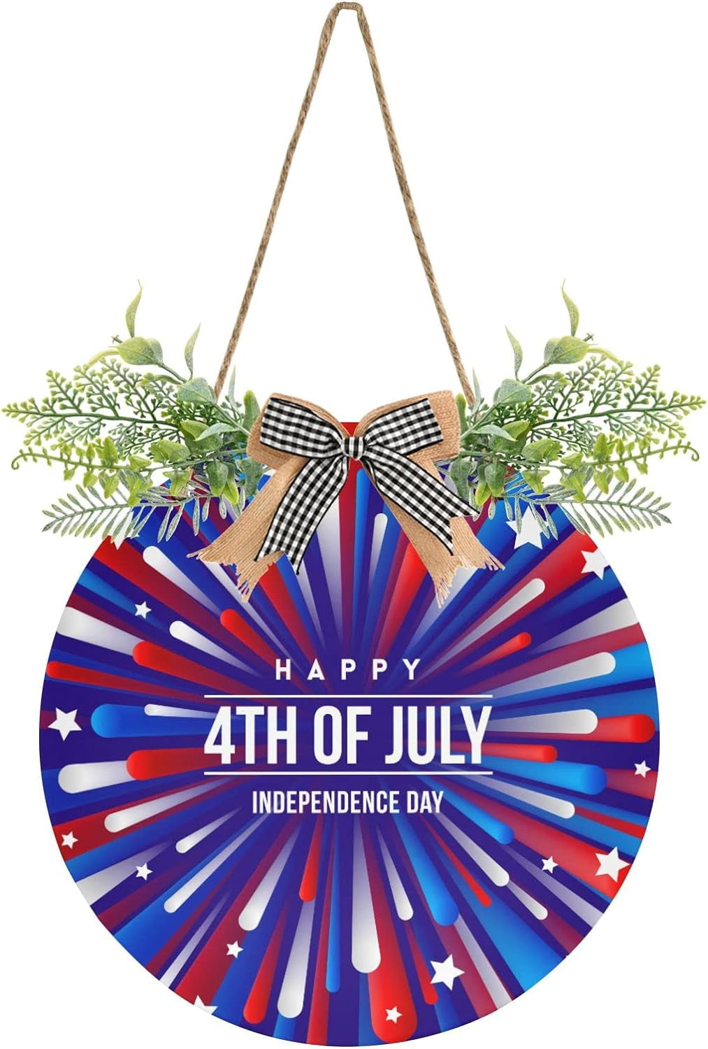 SKYSONIC Independence Day Welcome Sign for Front Door,All Seasons ...