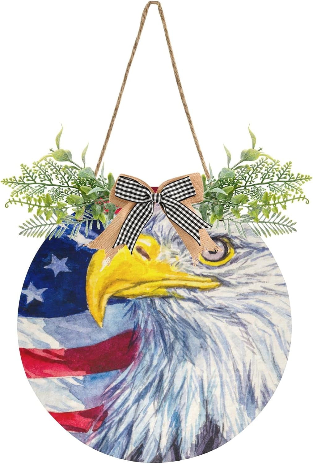 SKYSONIC Independence Day Welcome Sign for Front Door,All Seasons ...