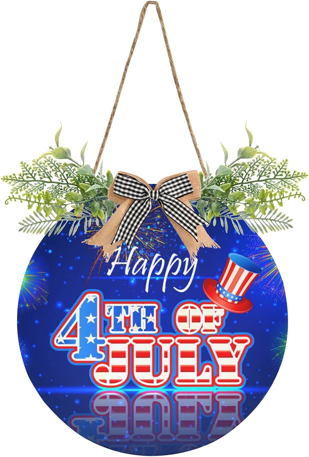 SKYSONIC Independence Day Welcome Sign for Front Door,All Seasons ...
