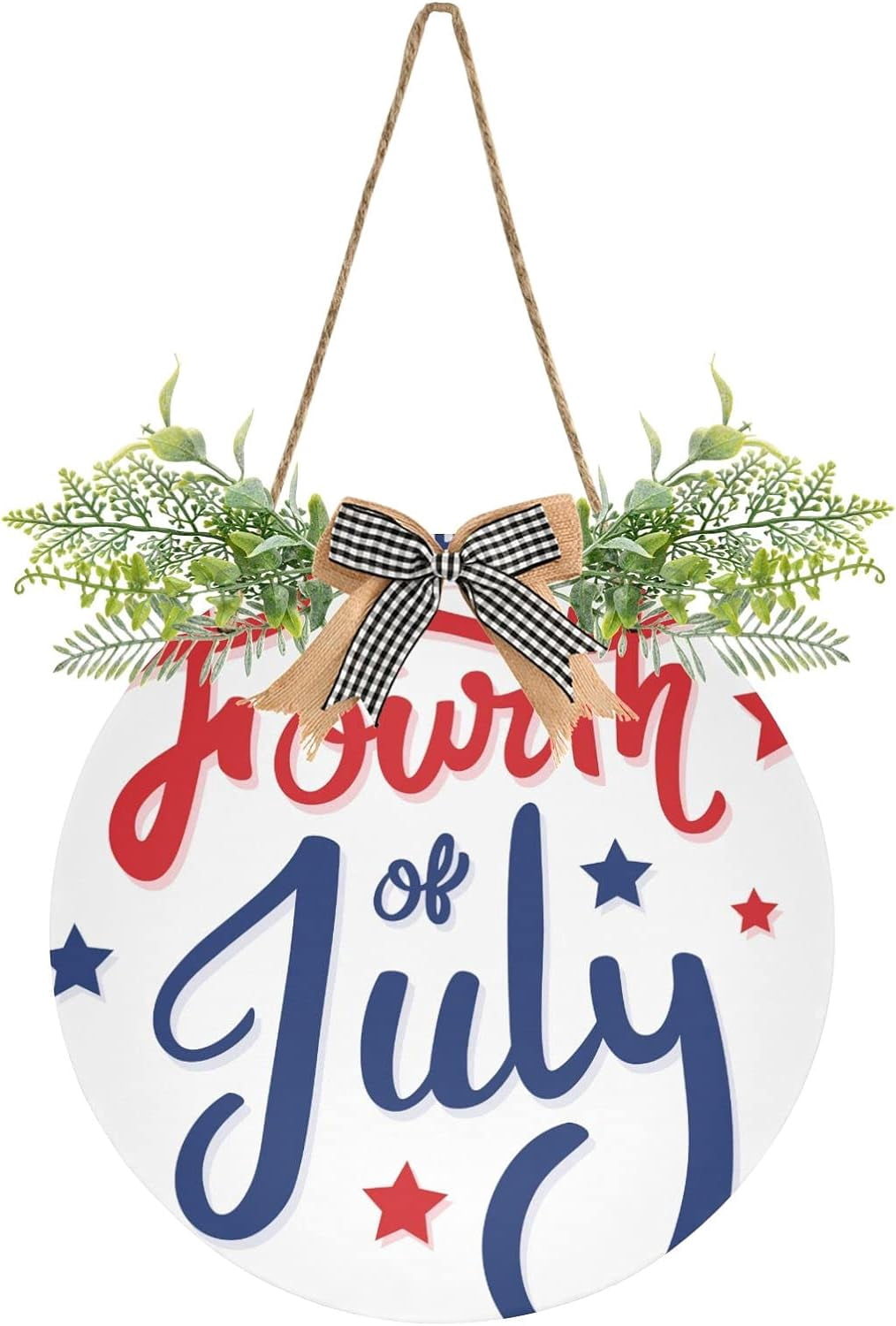 SKYSONIC Independence Day Welcome Sign for Front Door,All Seasons ...