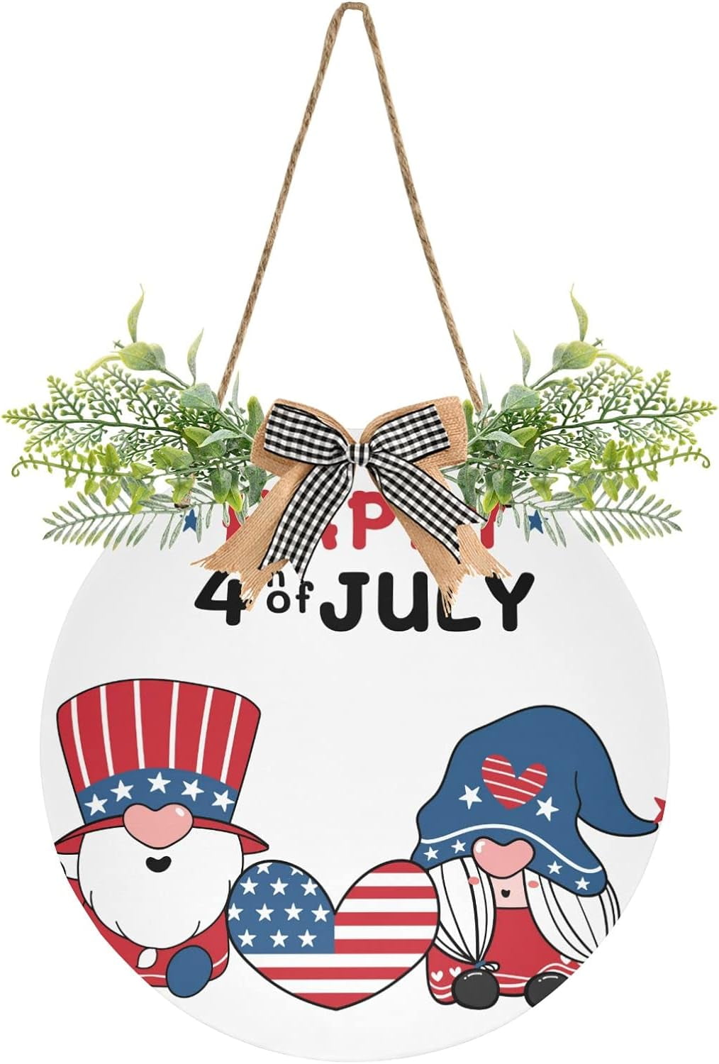 SKYSONIC Independence Day Welcome Sign for Front Door,All Seasons ...