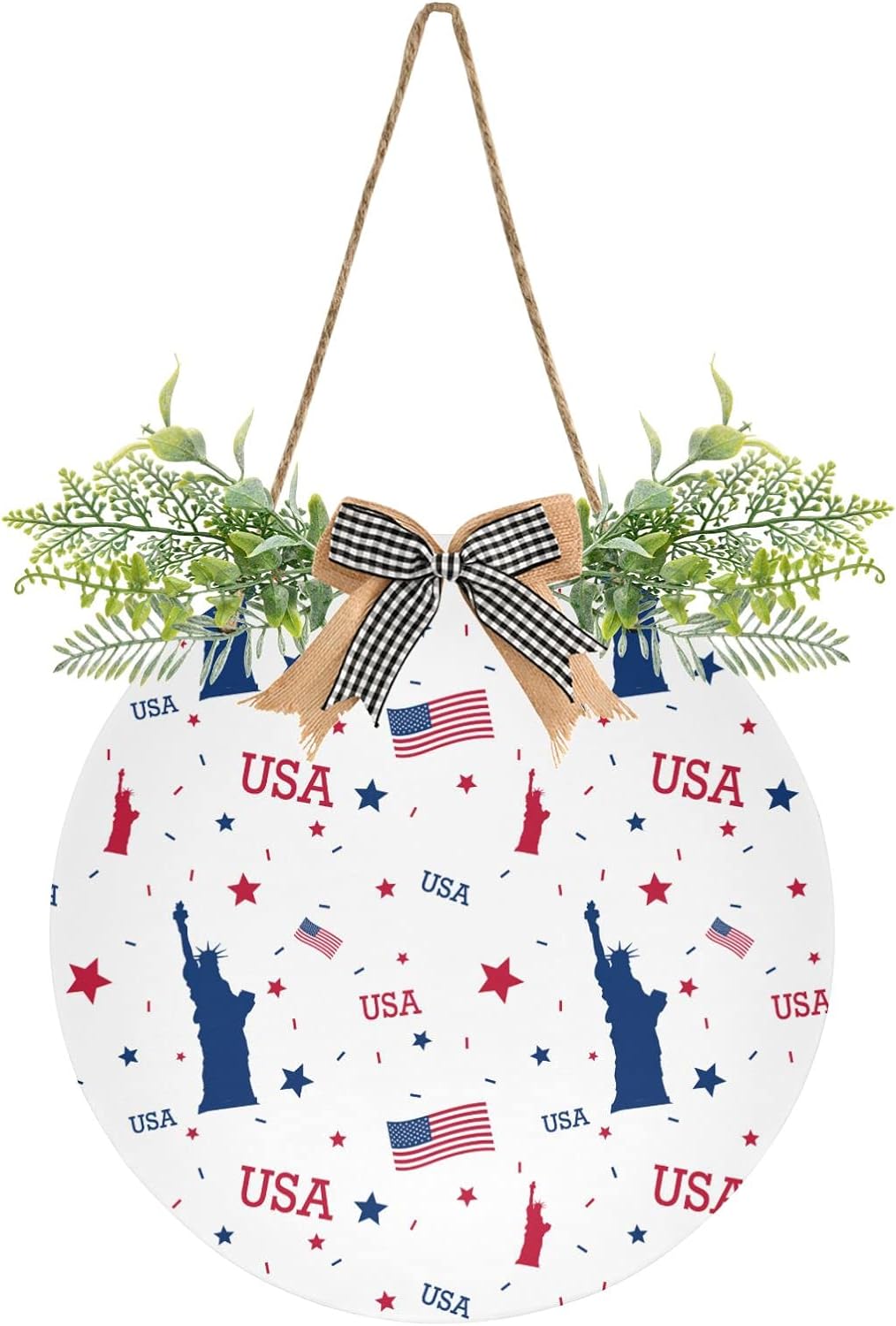 SKYSONIC Independence Day Welcome Sign for Front Door,All Seasons ...