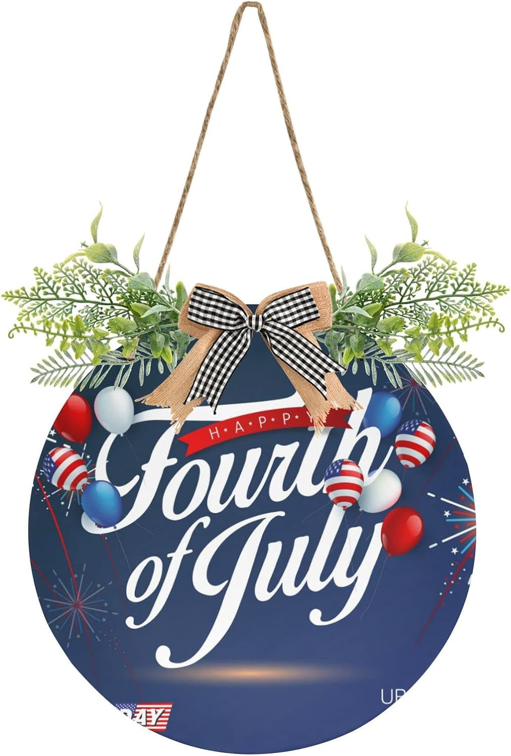 SKYSONIC Independence Day Welcome Sign for Front Door,All Seasons ...