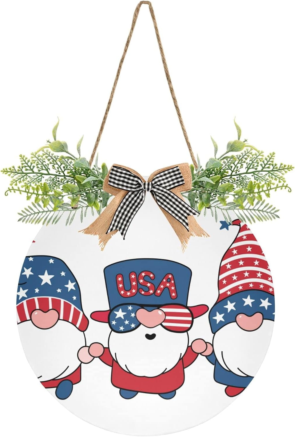 SKYSONIC Independence Day Welcome Sign for Front Door,All Seasons ...