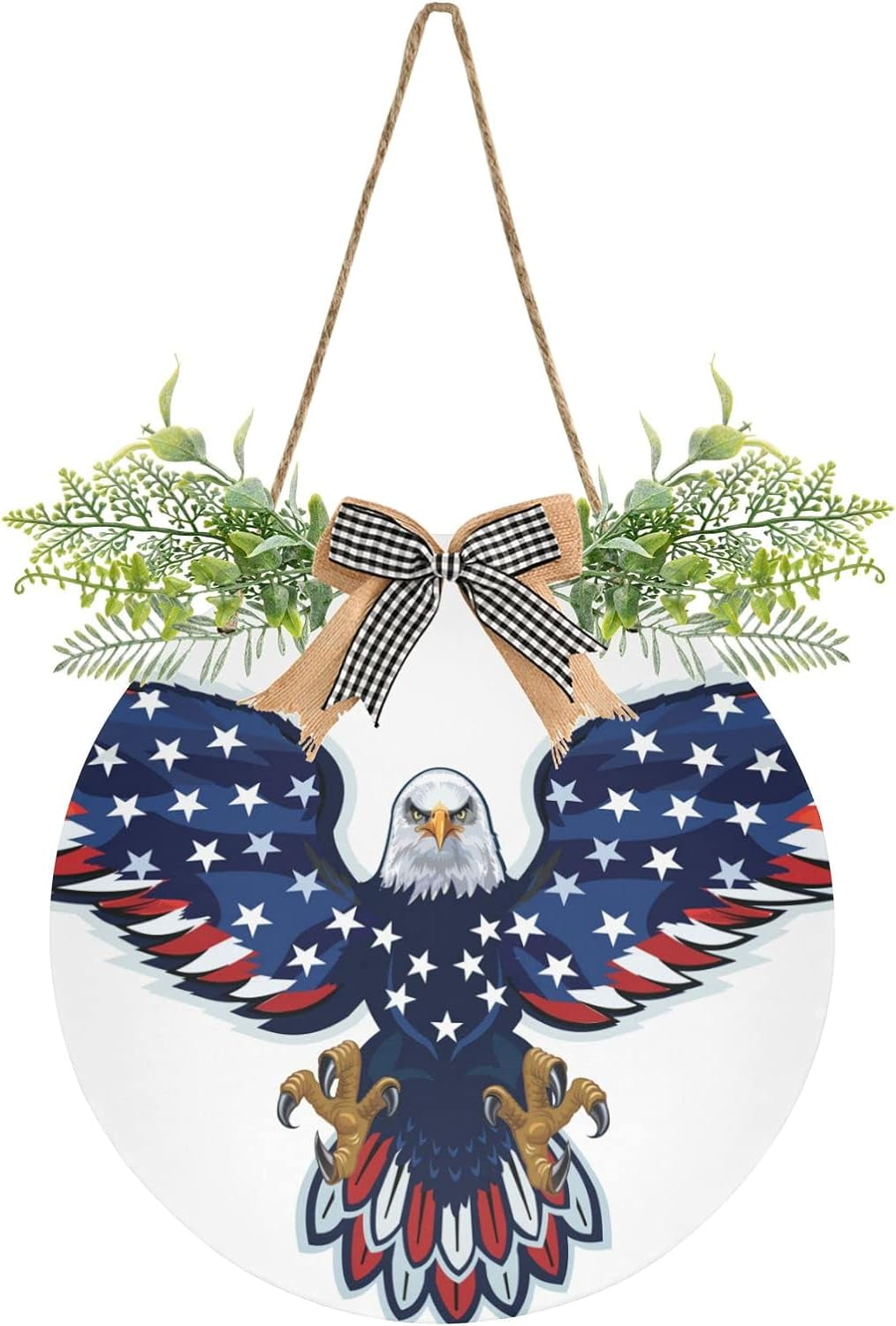 SKYSONIC Independence Day Welcome Sign for Front Door,All Seasons ...