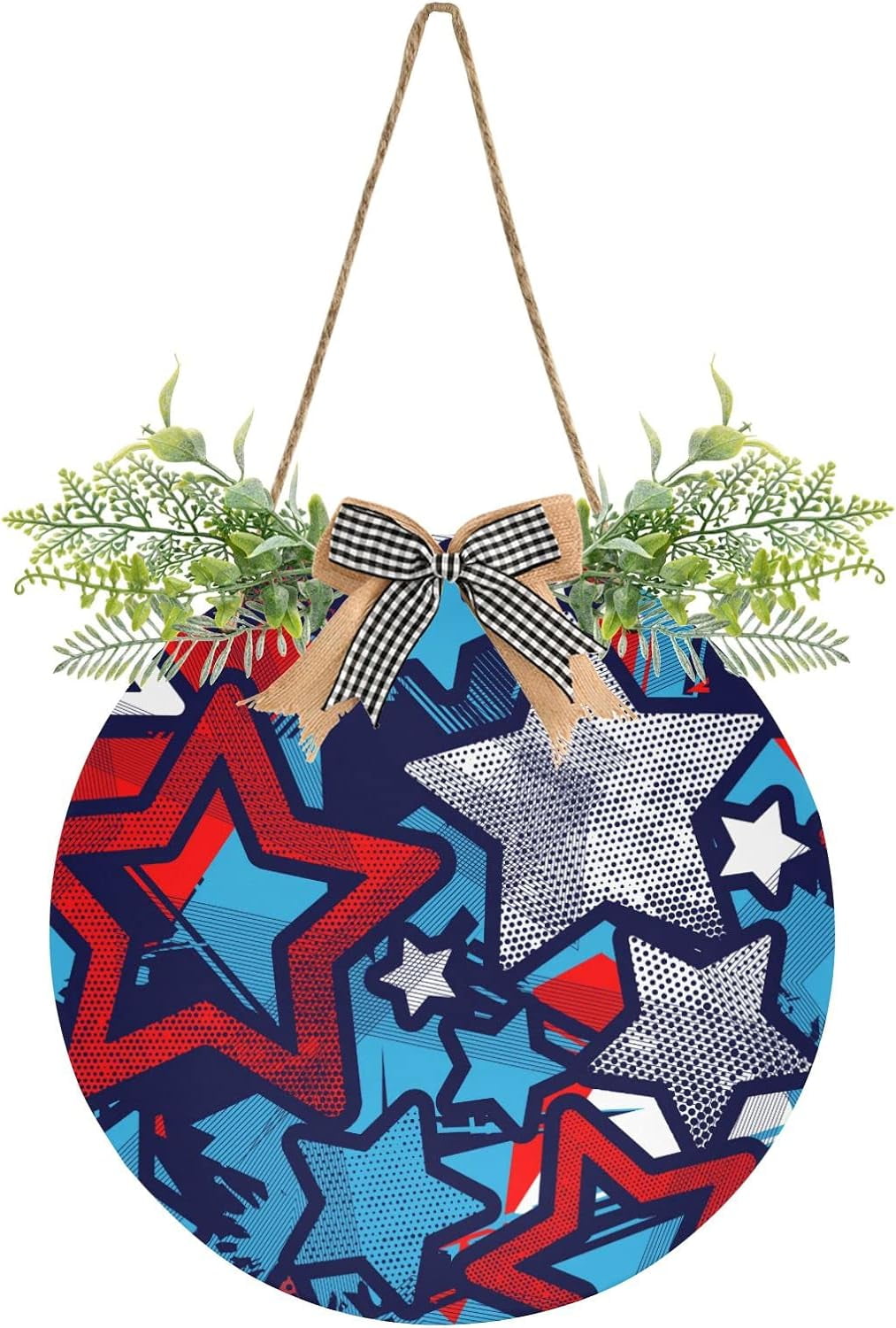 SKYSONIC Independence Day Welcome Sign for Front Door,All Seasons ...